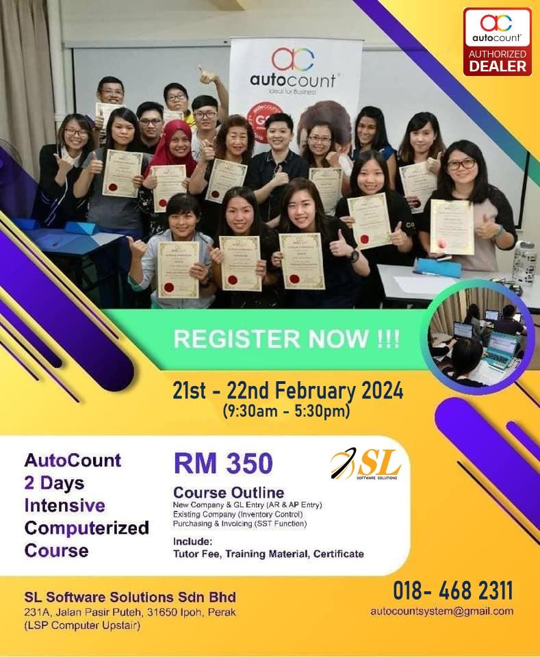 AutoCount 2-Day Classroom Training - Feb 2024 (HRDF Claimable) | SL ...